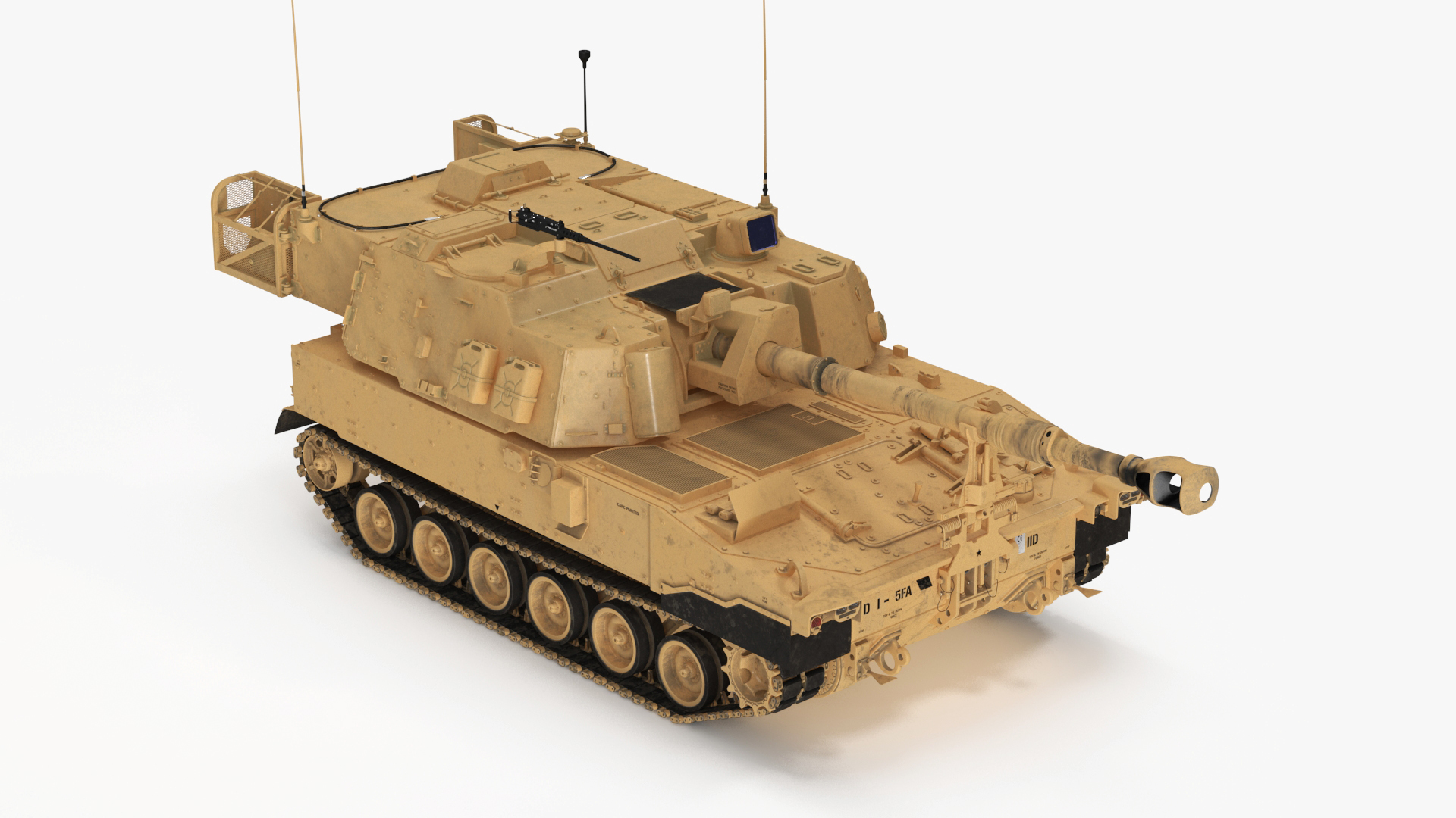 3D M109 Paladin Howitzer Beige Color Rigged Model - TurboSquid 2202252