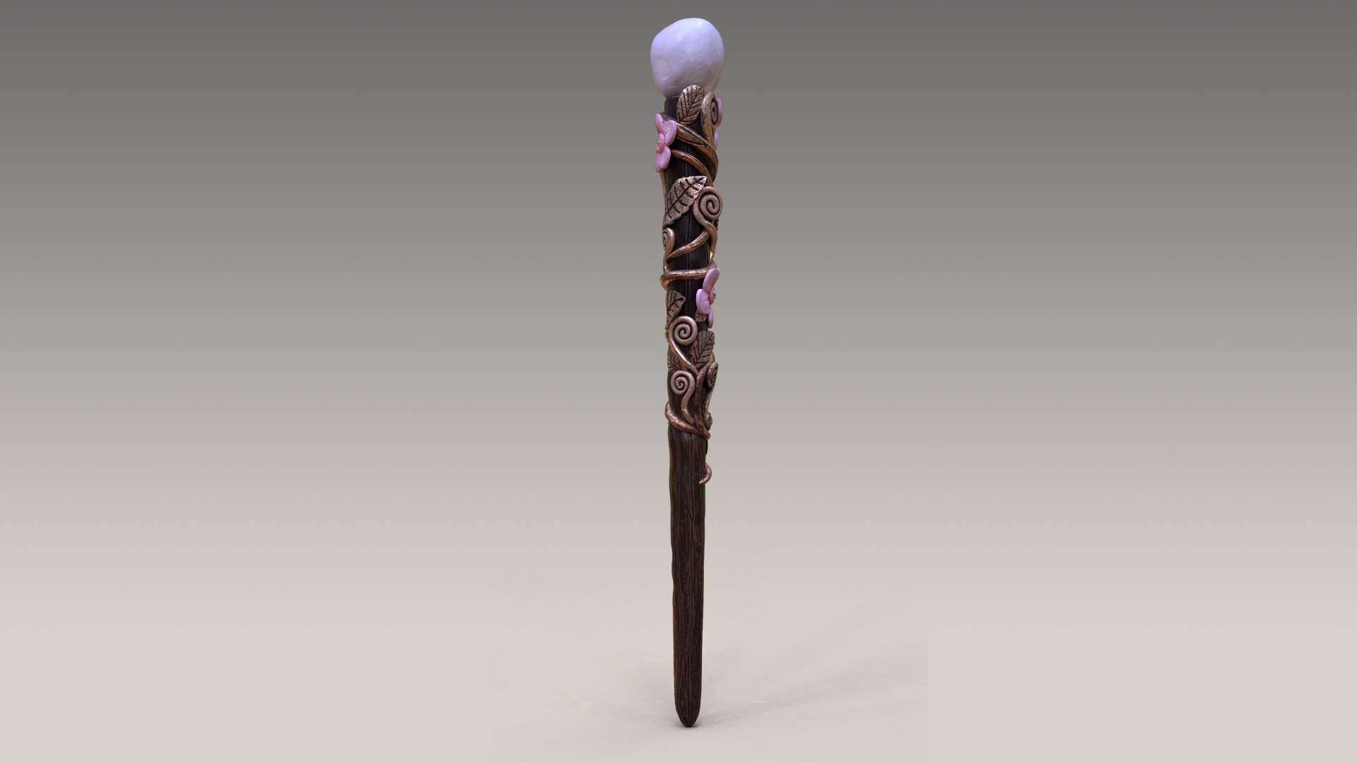 3D model Rose Quartz Crystal Wand - Fairy Wand - Wizard Witch Wand ...