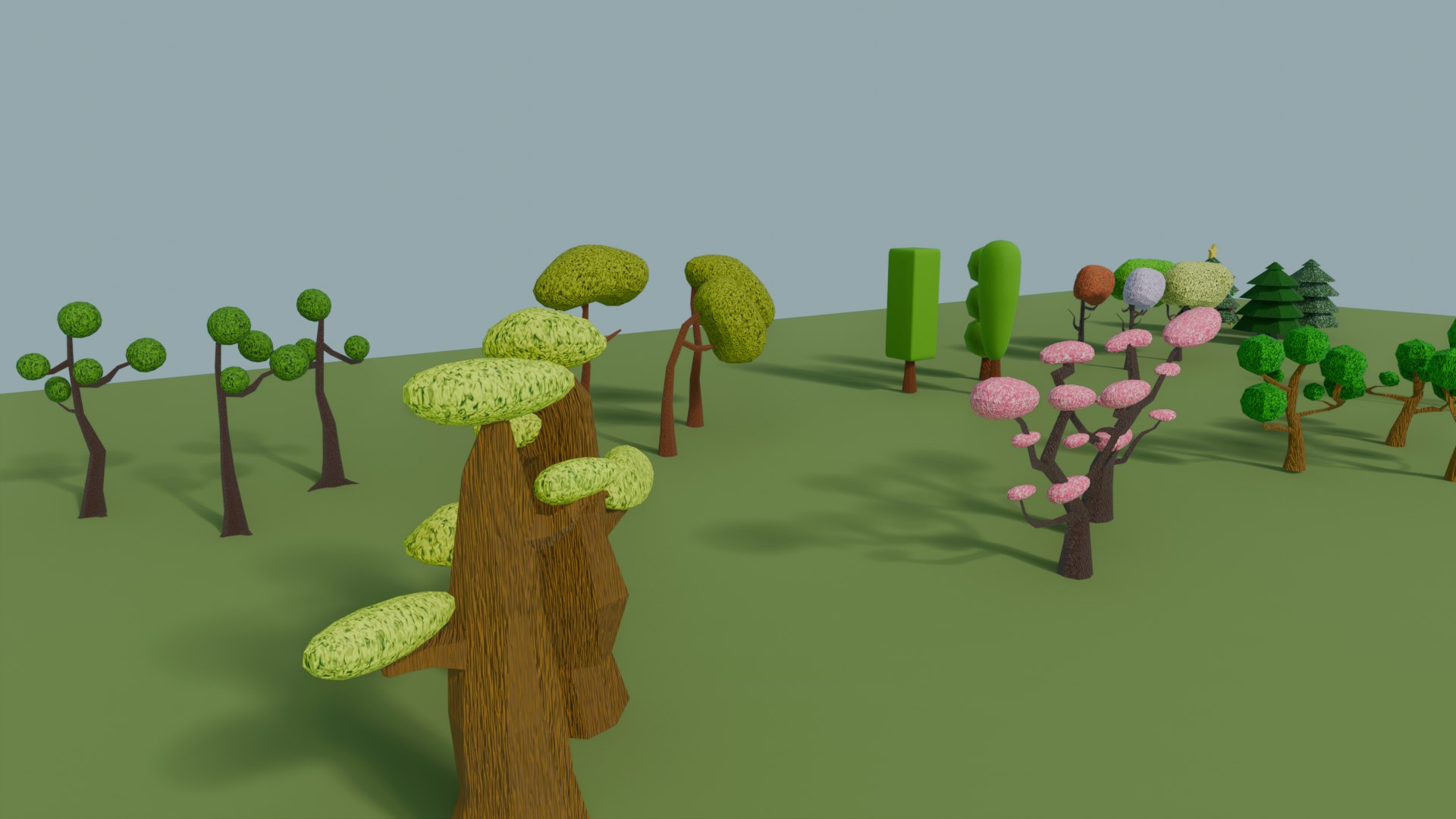 3D Model Tree Pack Blender Nodes And Texture Bake Low-poly 3D Model ...
