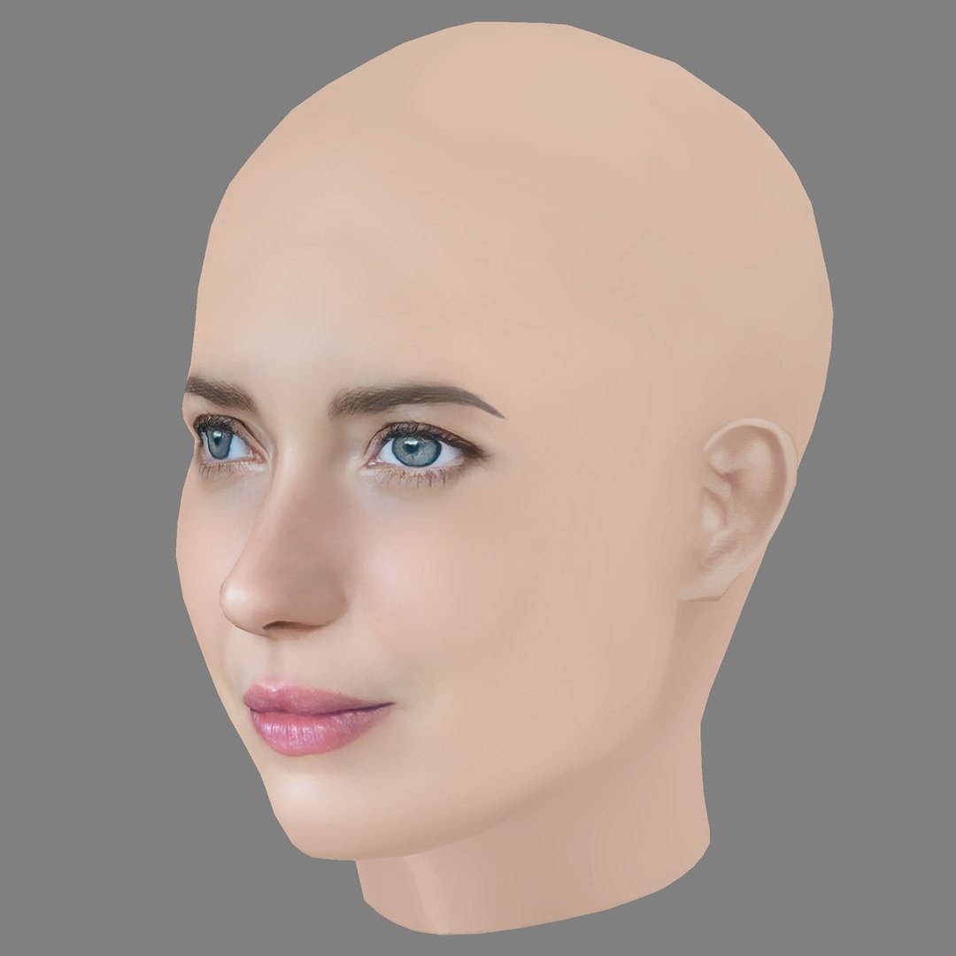 3D Nathalia Dill Head - No Hair - Low Poly Head For Game - TurboSquid ...