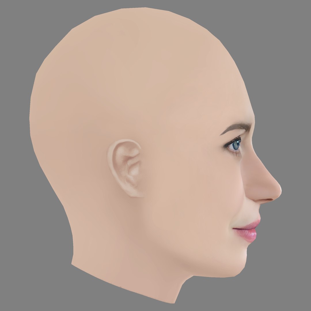 3D Nathalia Dill Head - No Hair - Low Poly Head For Game - TurboSquid ...