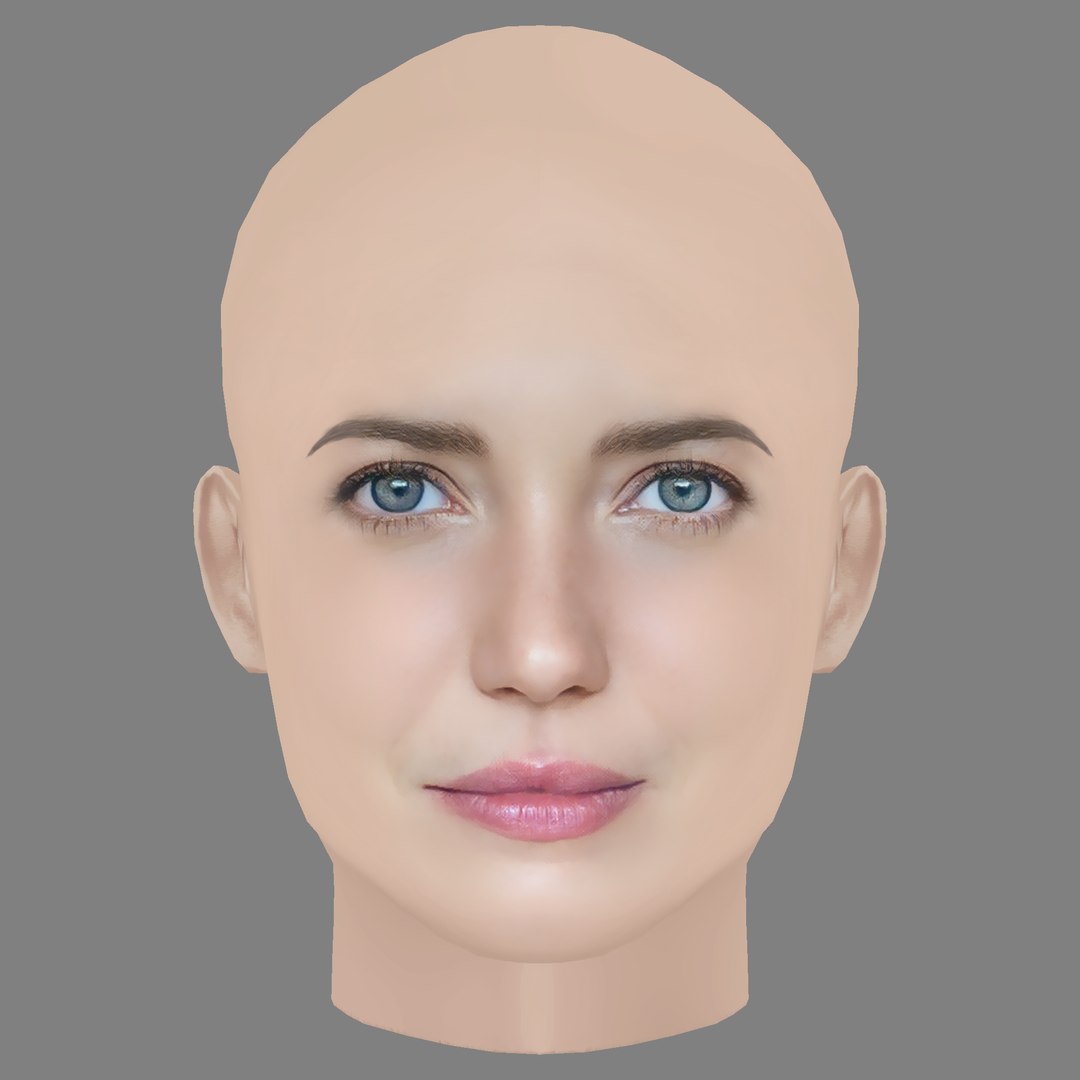 3D Nathalia Dill Head - No Hair - Low Poly Head For Game - TurboSquid ...