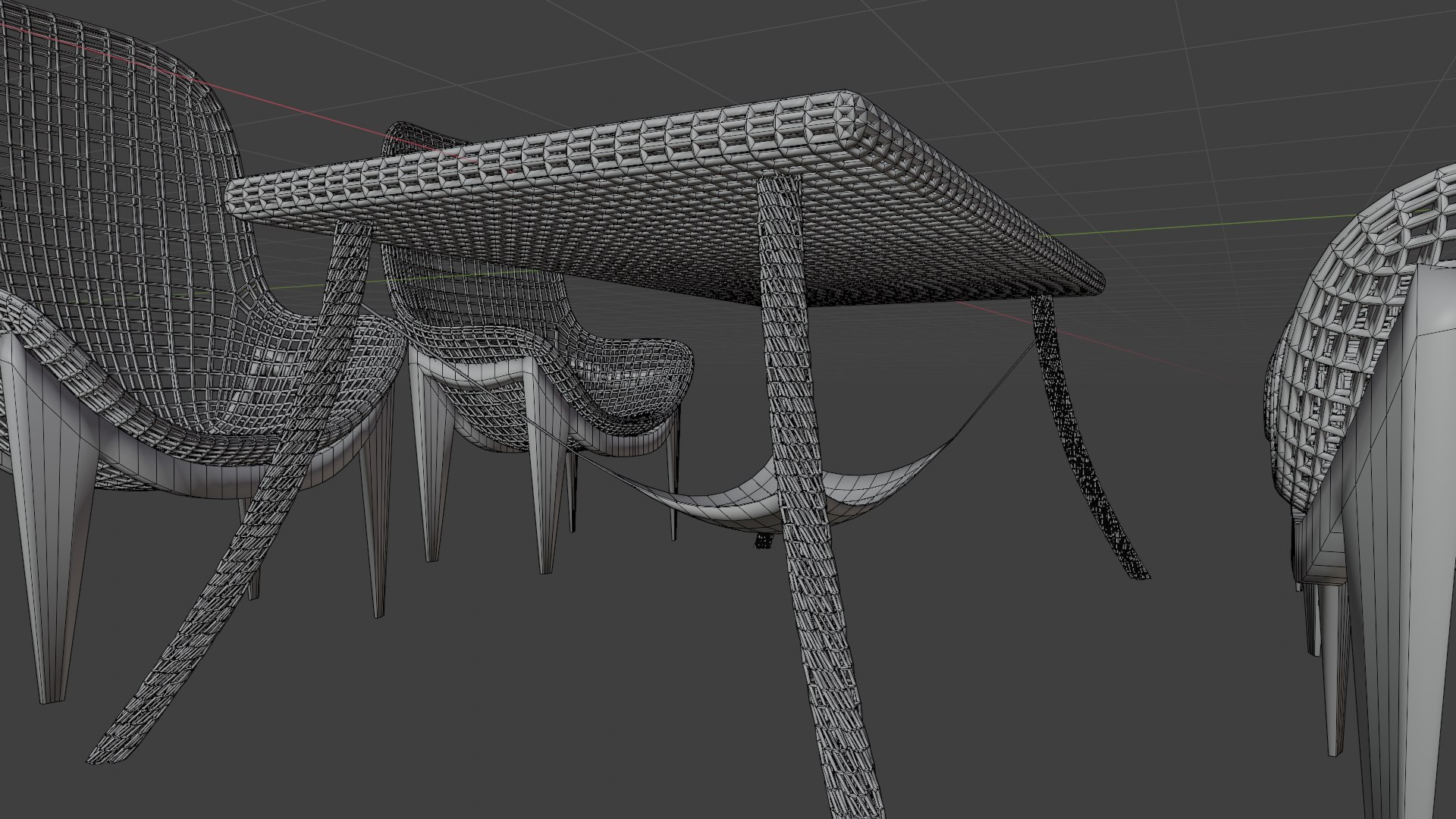 Wire Table Set 3D - TurboSquid 1767685