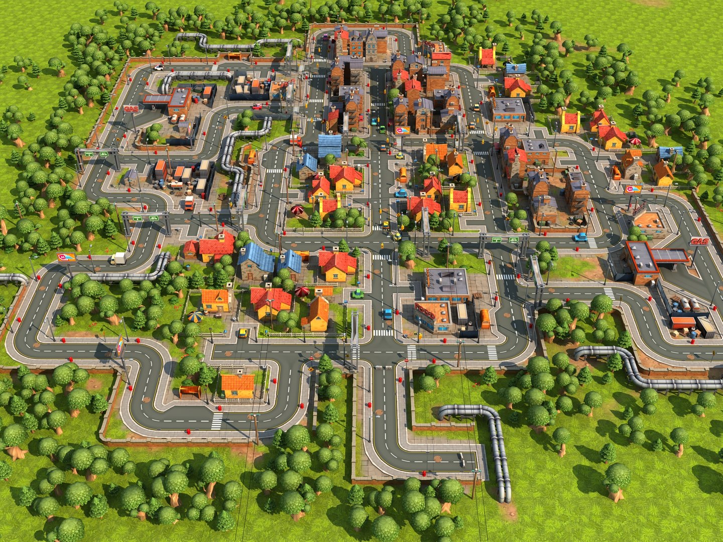 Cartoon Town Model - TurboSquid 2326004