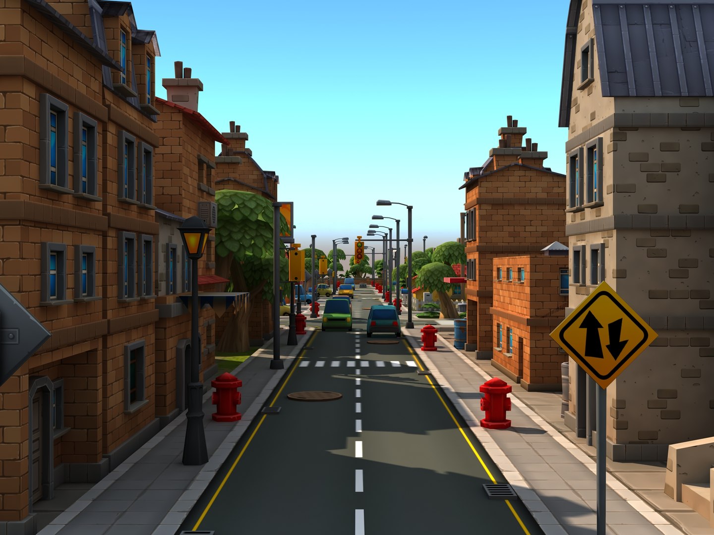 Cartoon Town Model - TurboSquid 2326004