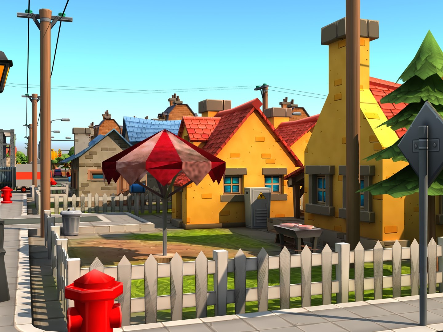 Cartoon Town Model - TurboSquid 2326004
