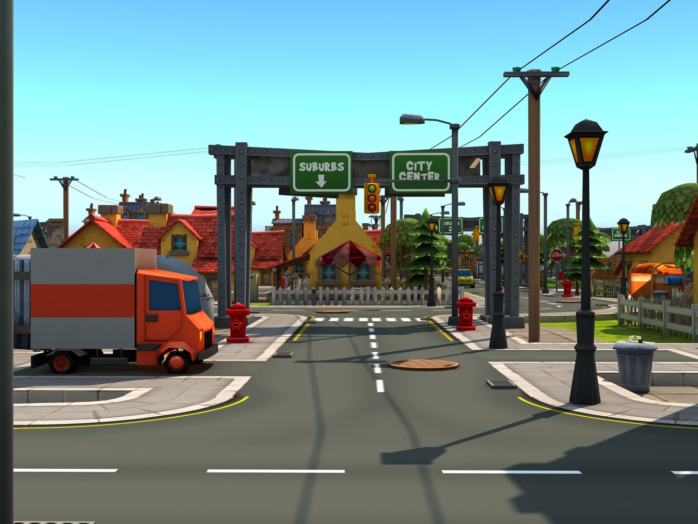 Cartoon Town Model - TurboSquid 2326004