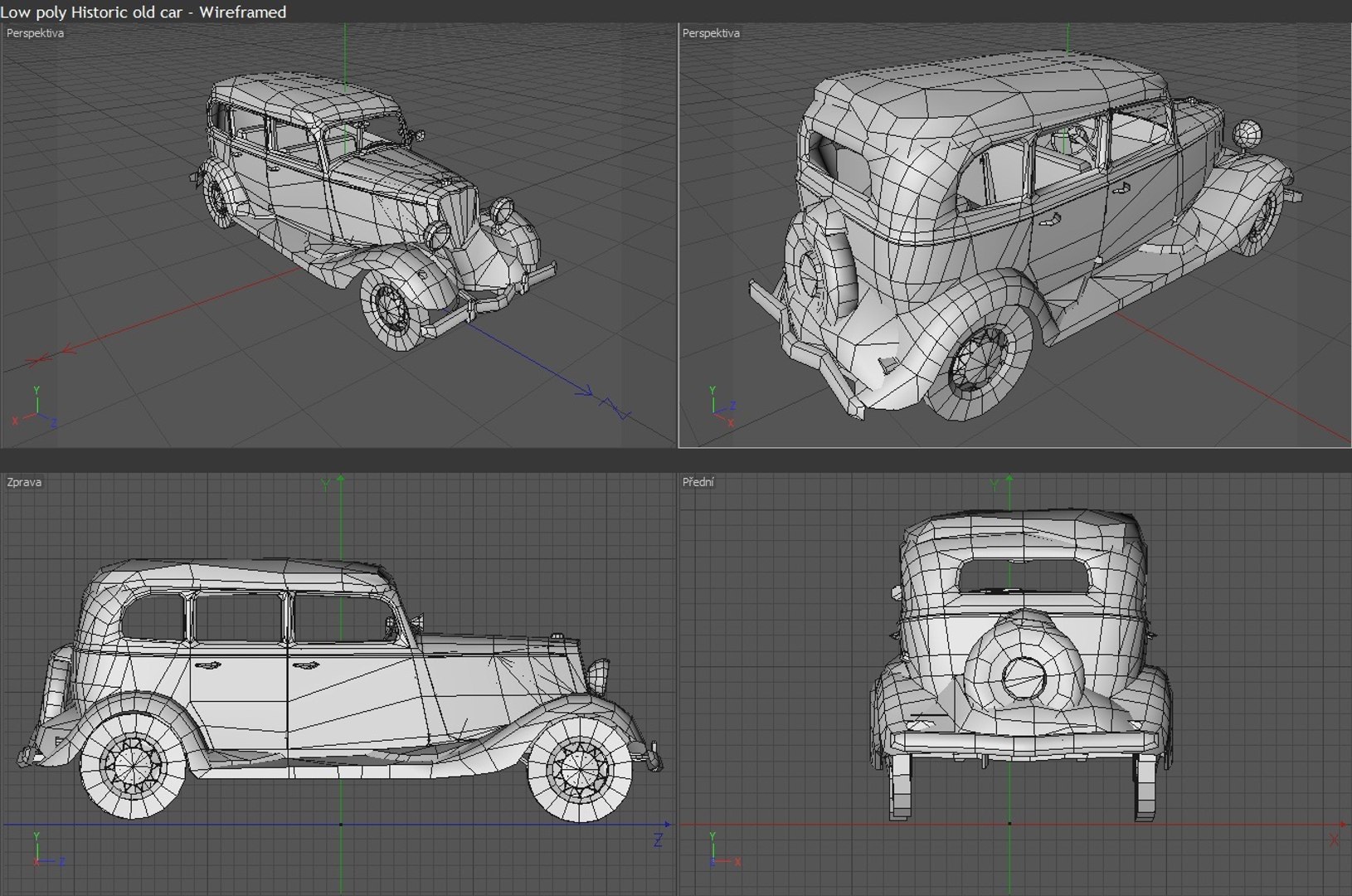 Old Historic Car 3d Model