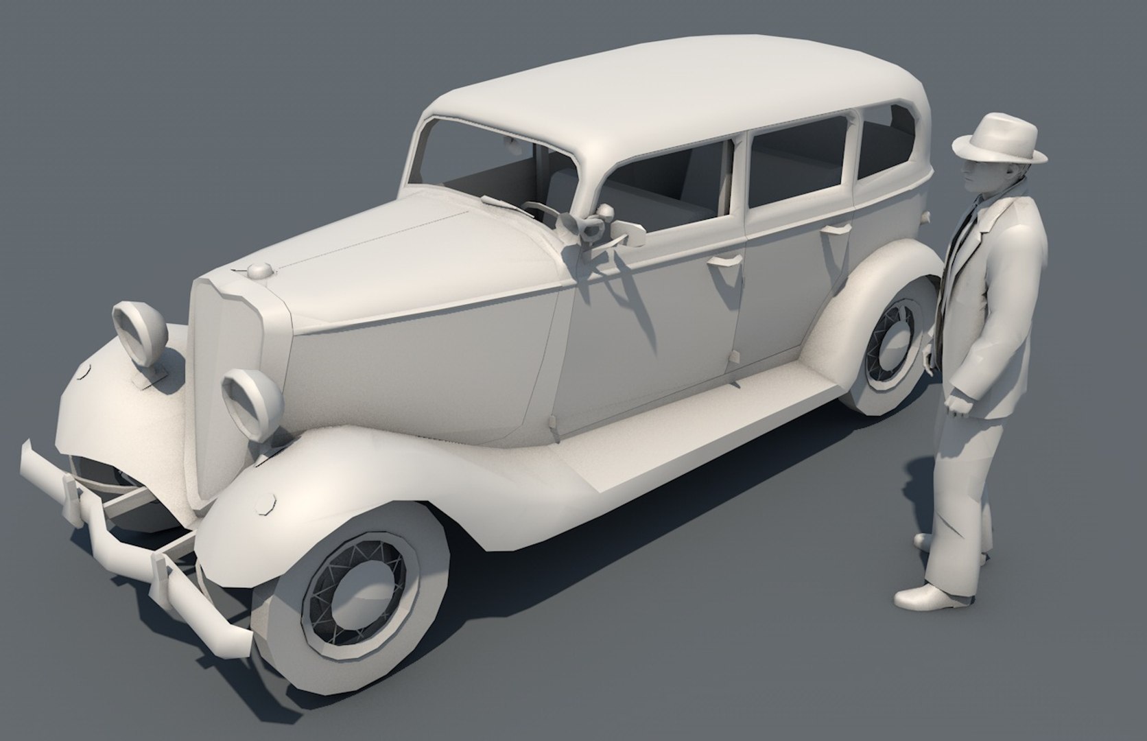 Old Historic Car 3d Model
