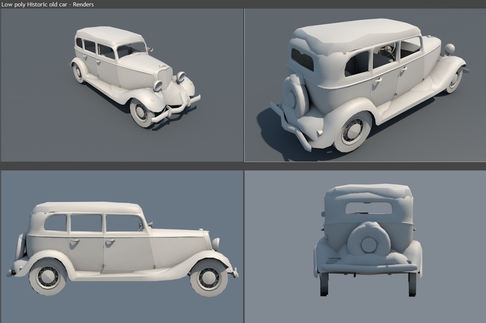 Old Historic Car 3d Model