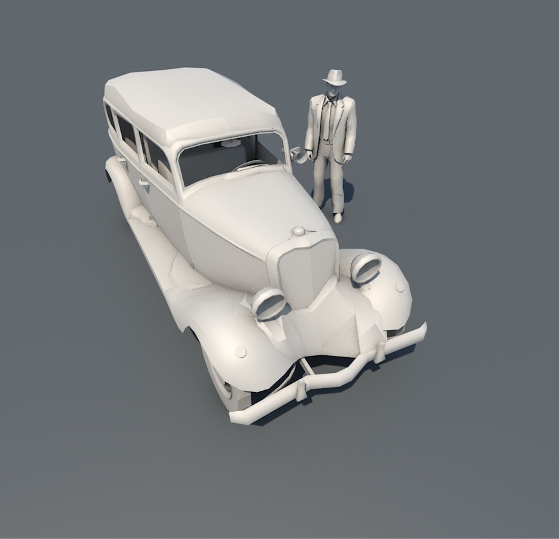 Old Historic Car 3d Model