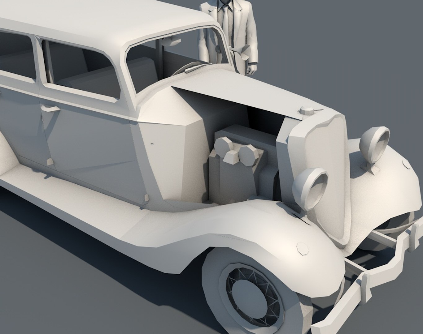 Old Historic Car 3d Model