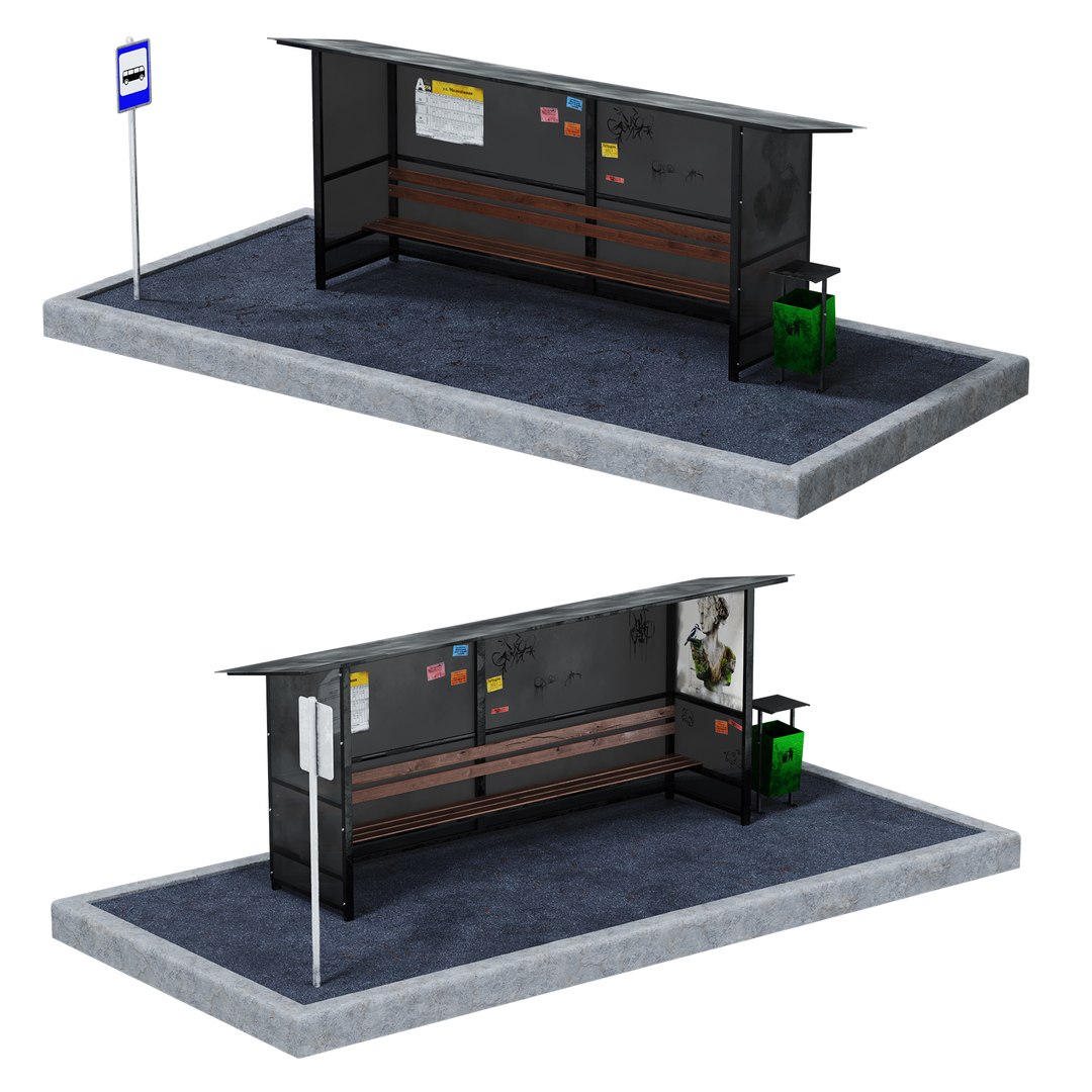 3D Bus Station Model - TurboSquid 1831832