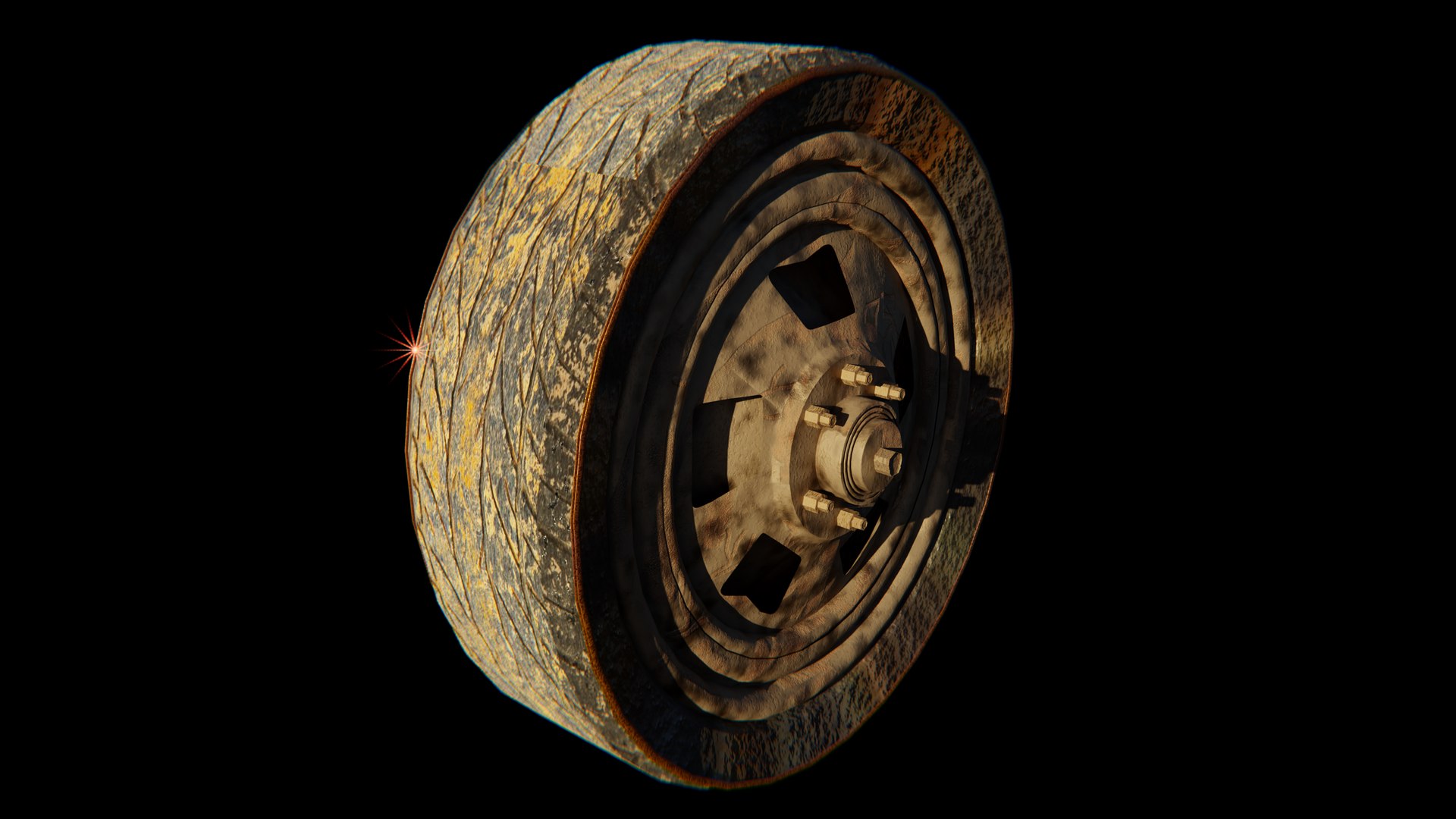 3D Model Old Wheel - TurboSquid 2050379
