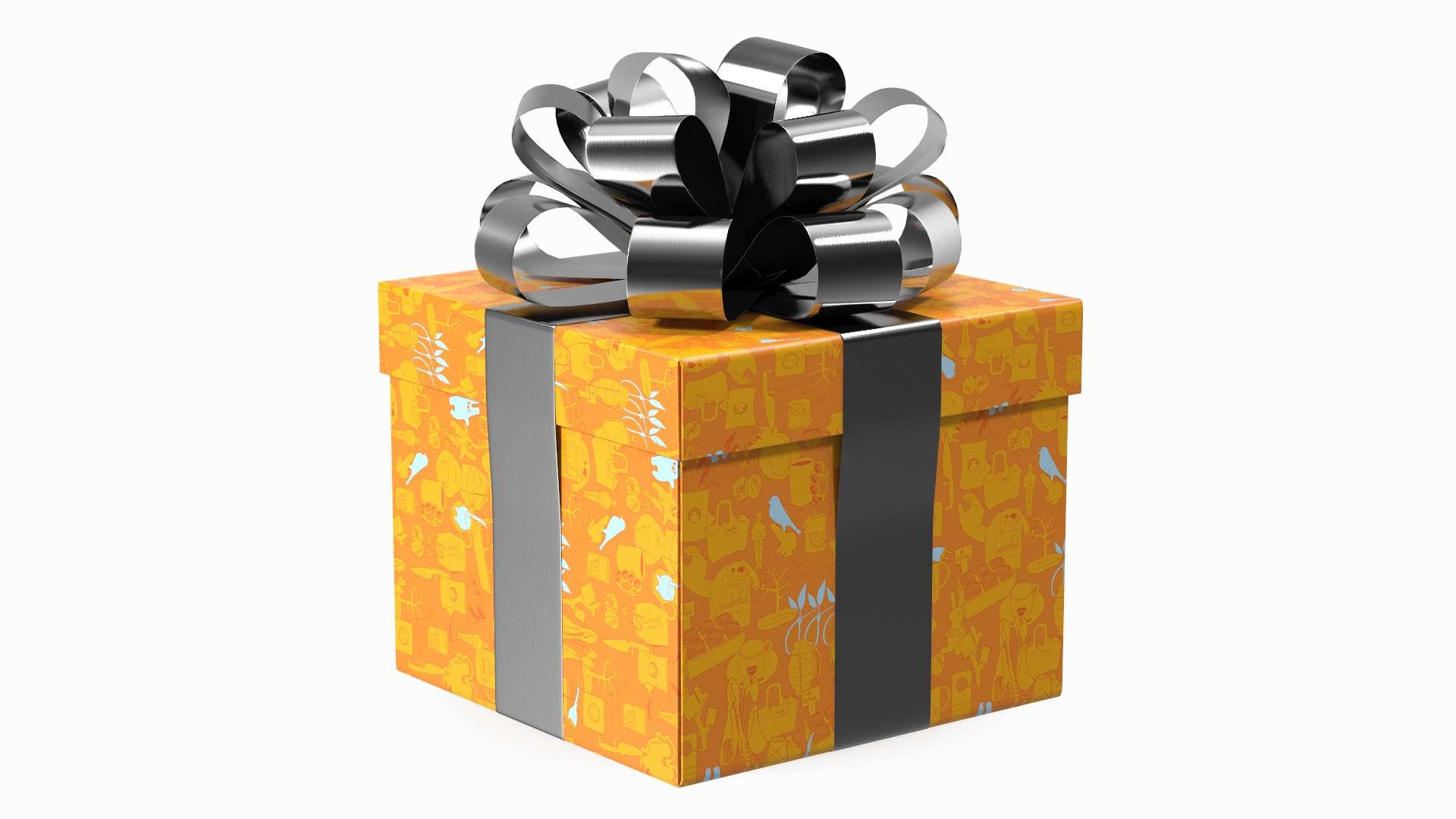 3D Wrapped Gift Box With Shiny Bow - TurboSquid 2248521