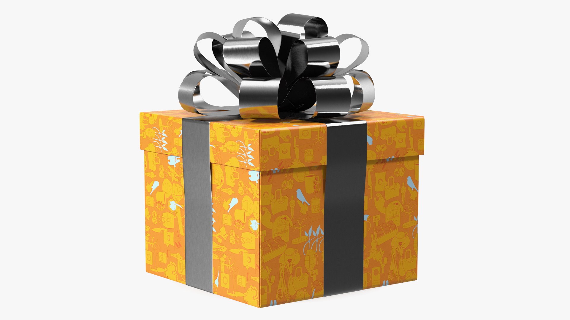 3D Wrapped Gift Box With Shiny Bow - TurboSquid 2248521