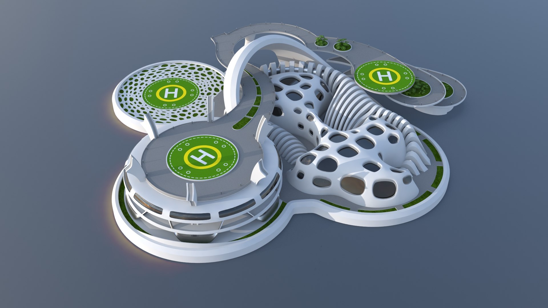 Urban Air Mobility Hub 3D Model - TurboSquid 2352092