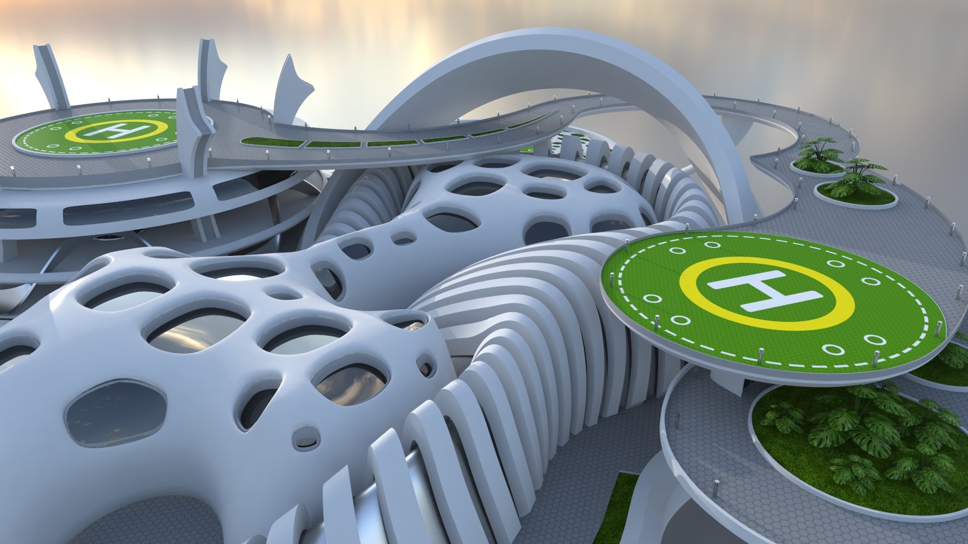 Urban Air Mobility Hub 3D Model - TurboSquid 2352092