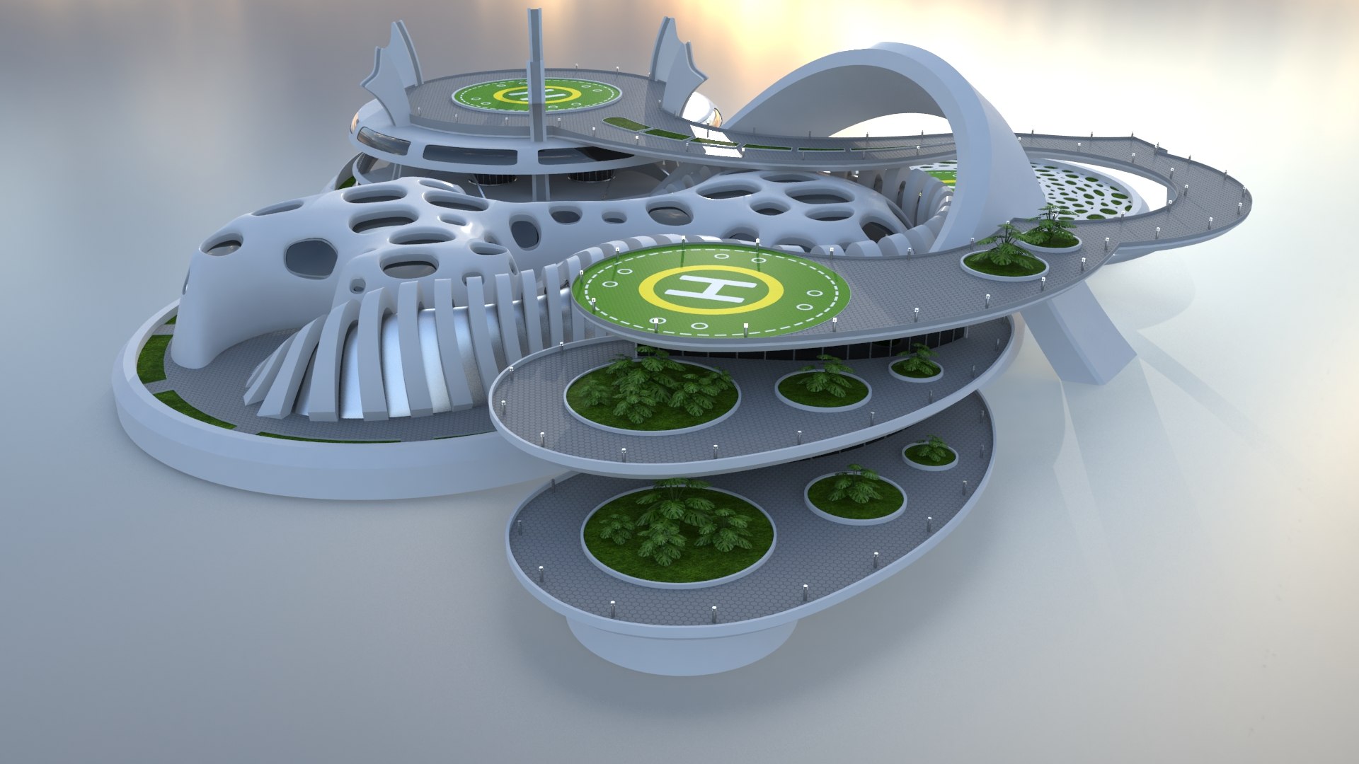 Urban Air Mobility Hub 3D Model - TurboSquid 2352092