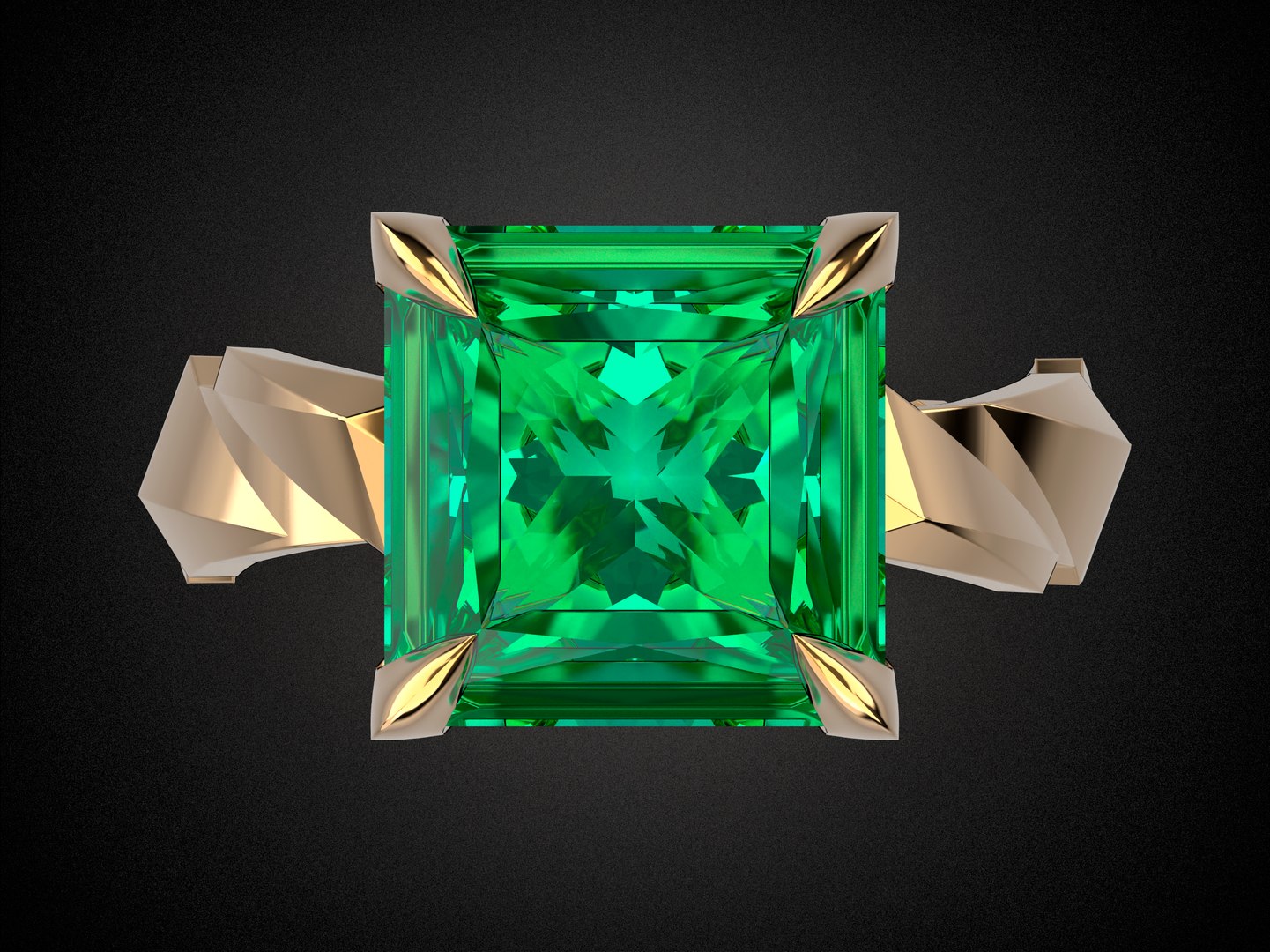 Engagement Emerald Ring Gold R7 3D Print Model 3D Model - TurboSquid ...