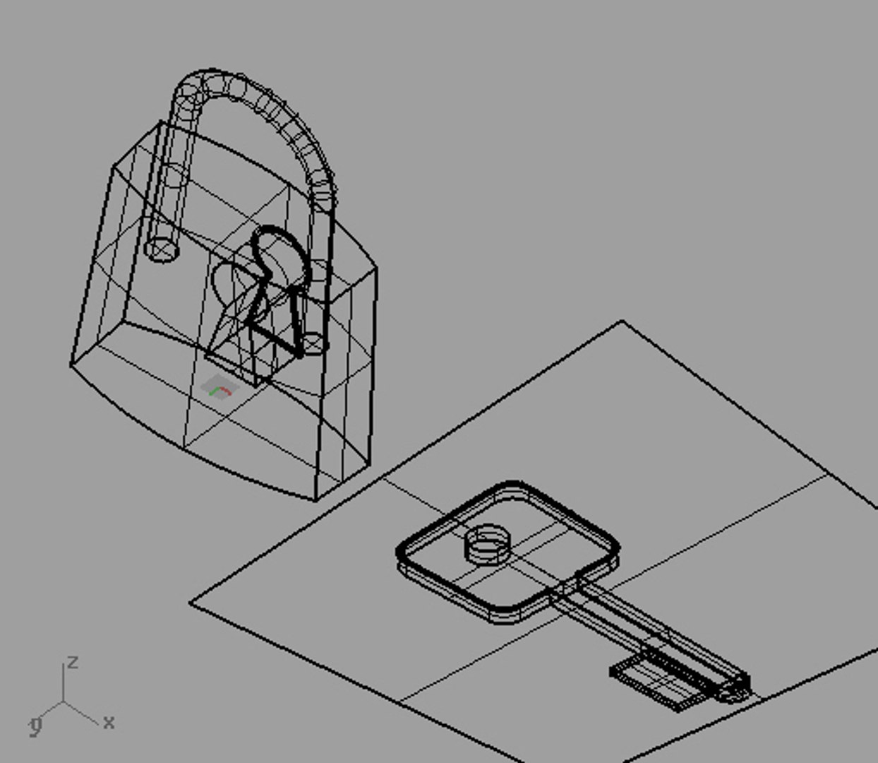Padlock Lock Key 3d 3ds