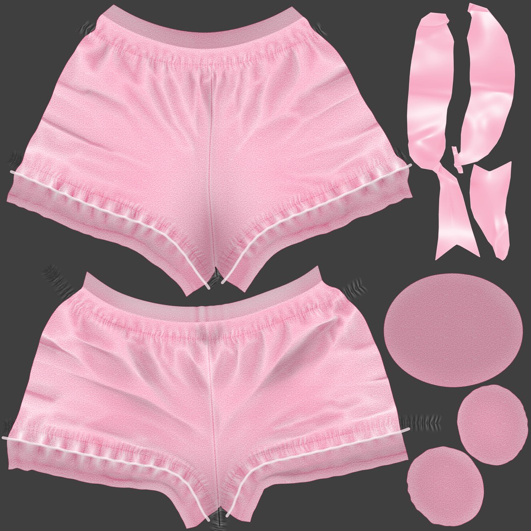 Plush Bloomers Sleep Shorts 3D model - TurboSquid 2074411