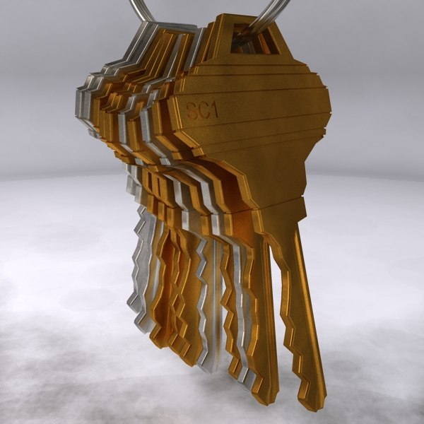 keys keyring 3d model