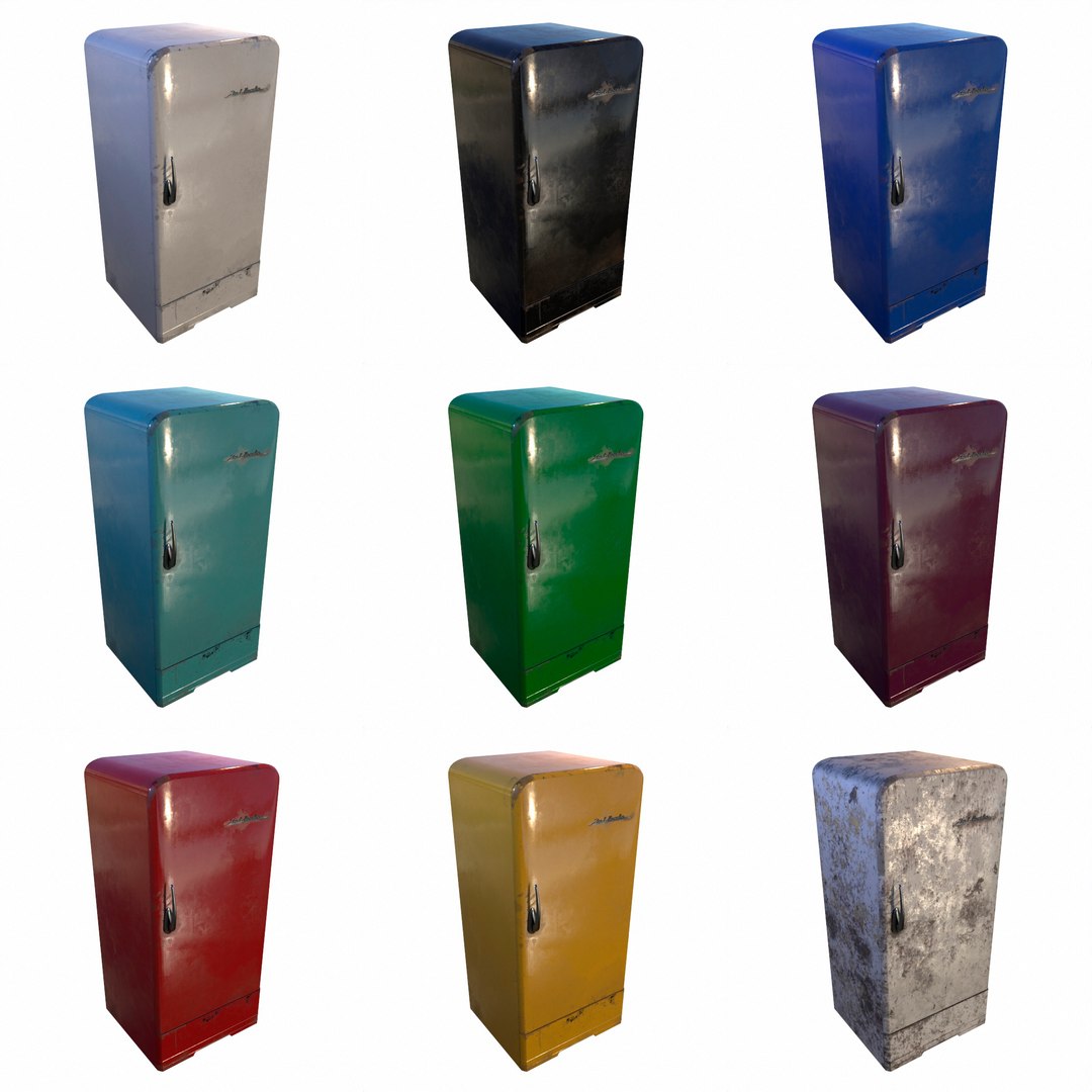 3D model Soviet Vintage refrigerator Zil Moskva 9 Color Variants ...