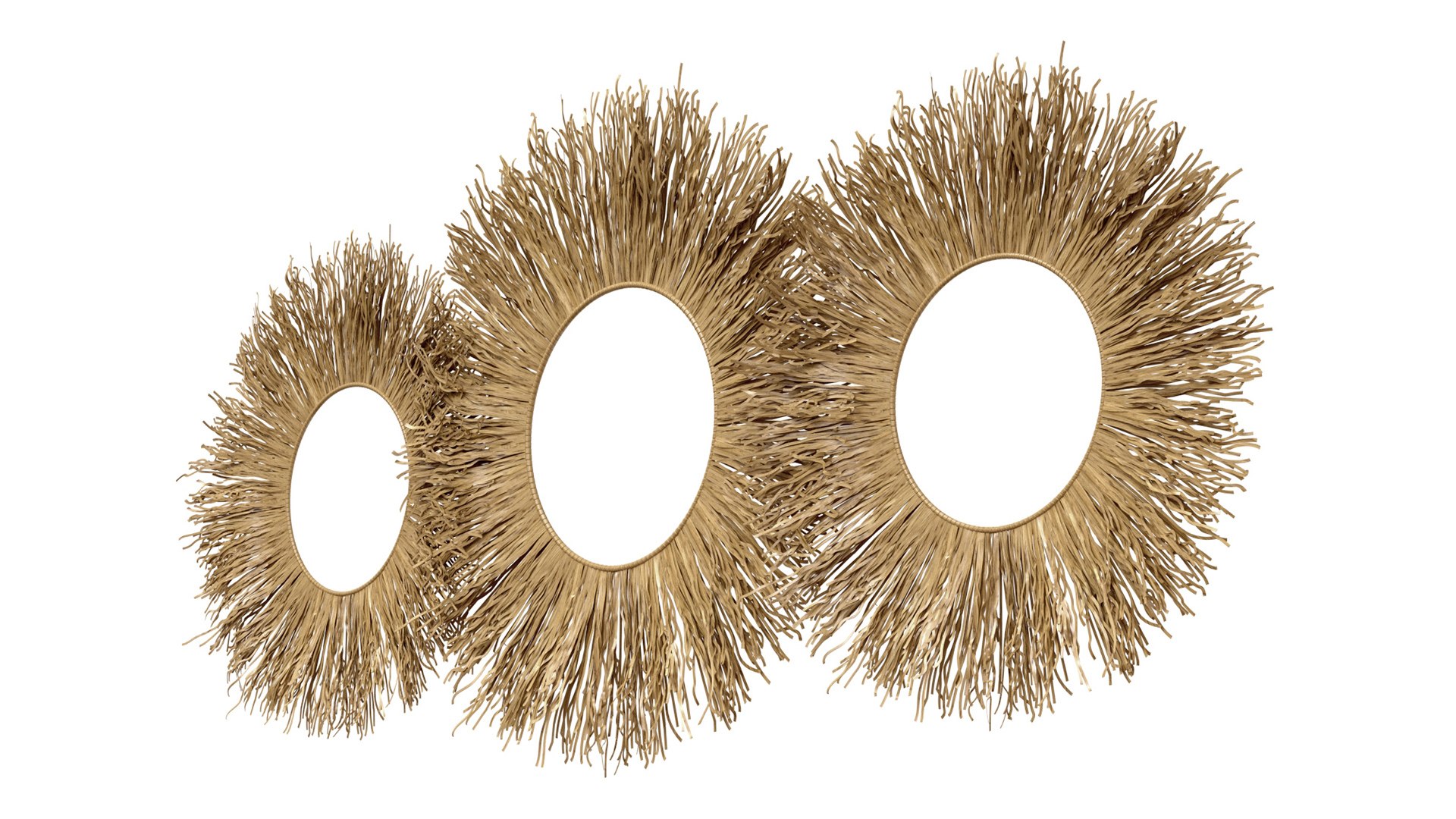Designer wall round rafia hanging decor 3D model - TurboSquid 1964204