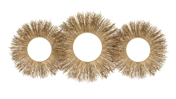 Designer wall round rafia hanging decor 3D model - TurboSquid 1964204