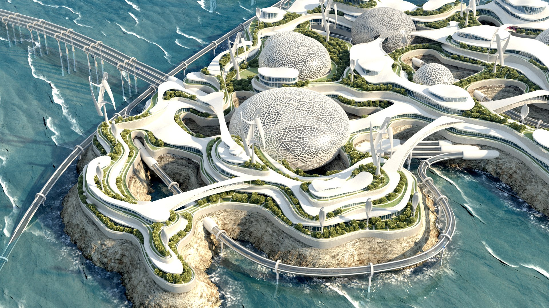 City Future Bionic Architecture 3D Model - TurboSquid 1572400