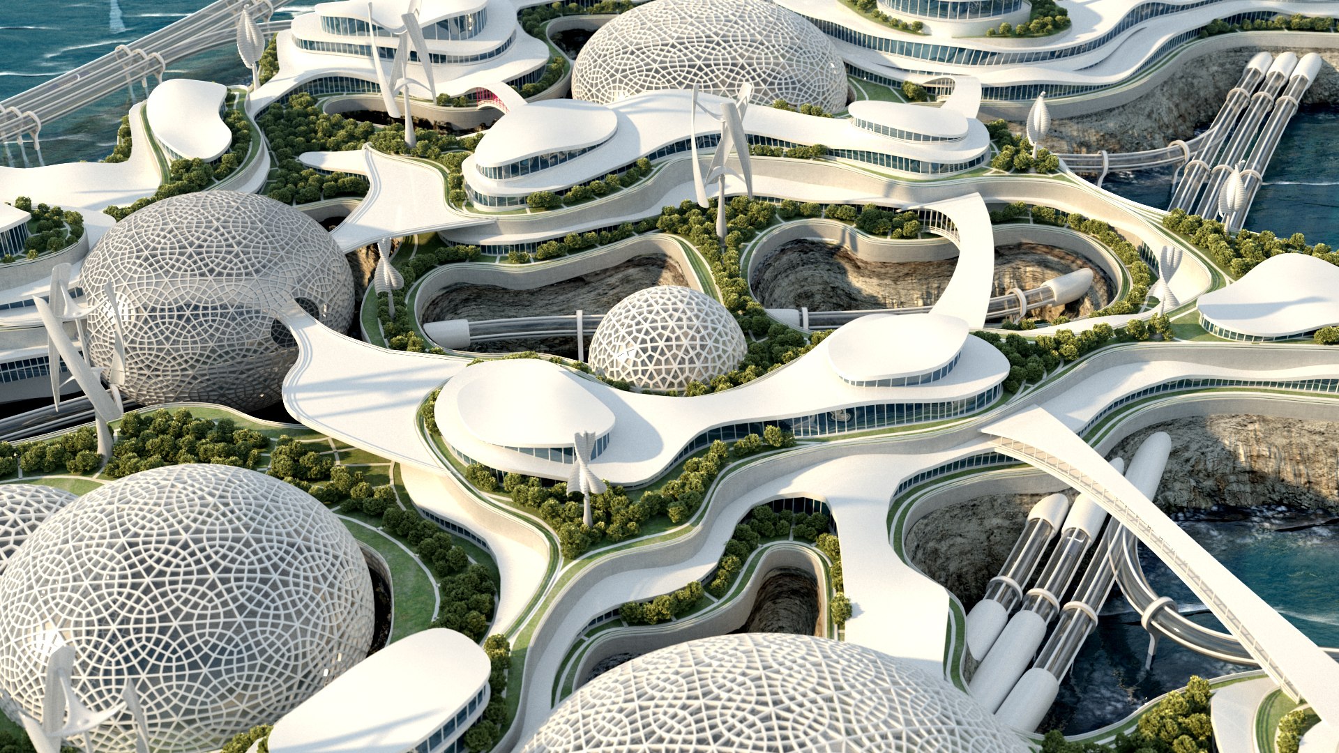 City Future Bionic Architecture 3D Model - TurboSquid 1572400