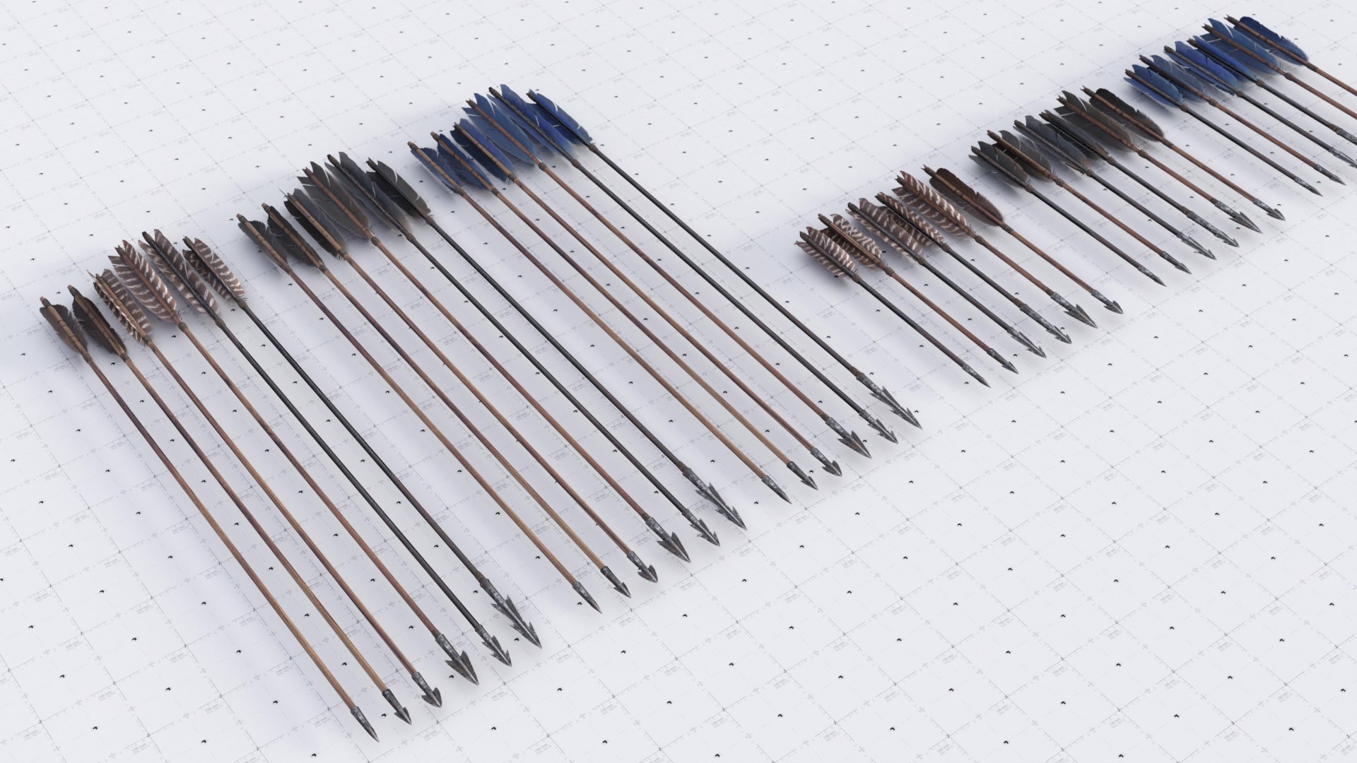 3D Model Arrows And Bolts - 36 Types - 3D Asset Kit - TurboSquid 2194145