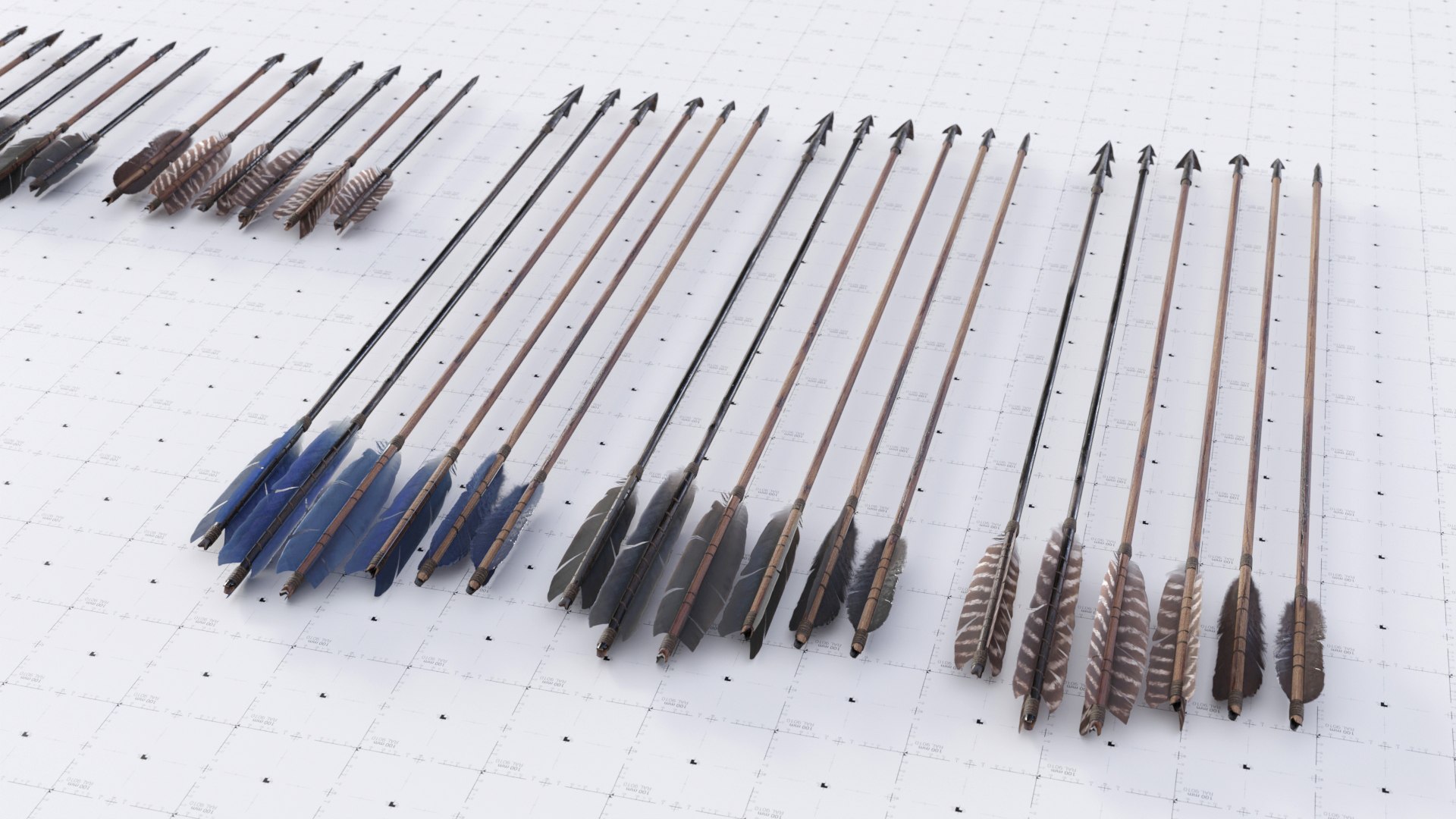 3D Model Arrows And Bolts - 36 Types - 3D Asset Kit - TurboSquid 2194145