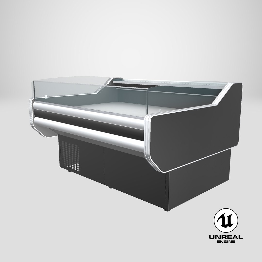 3D Horizontal Refrigerator Display Small Freezer Open Model ...