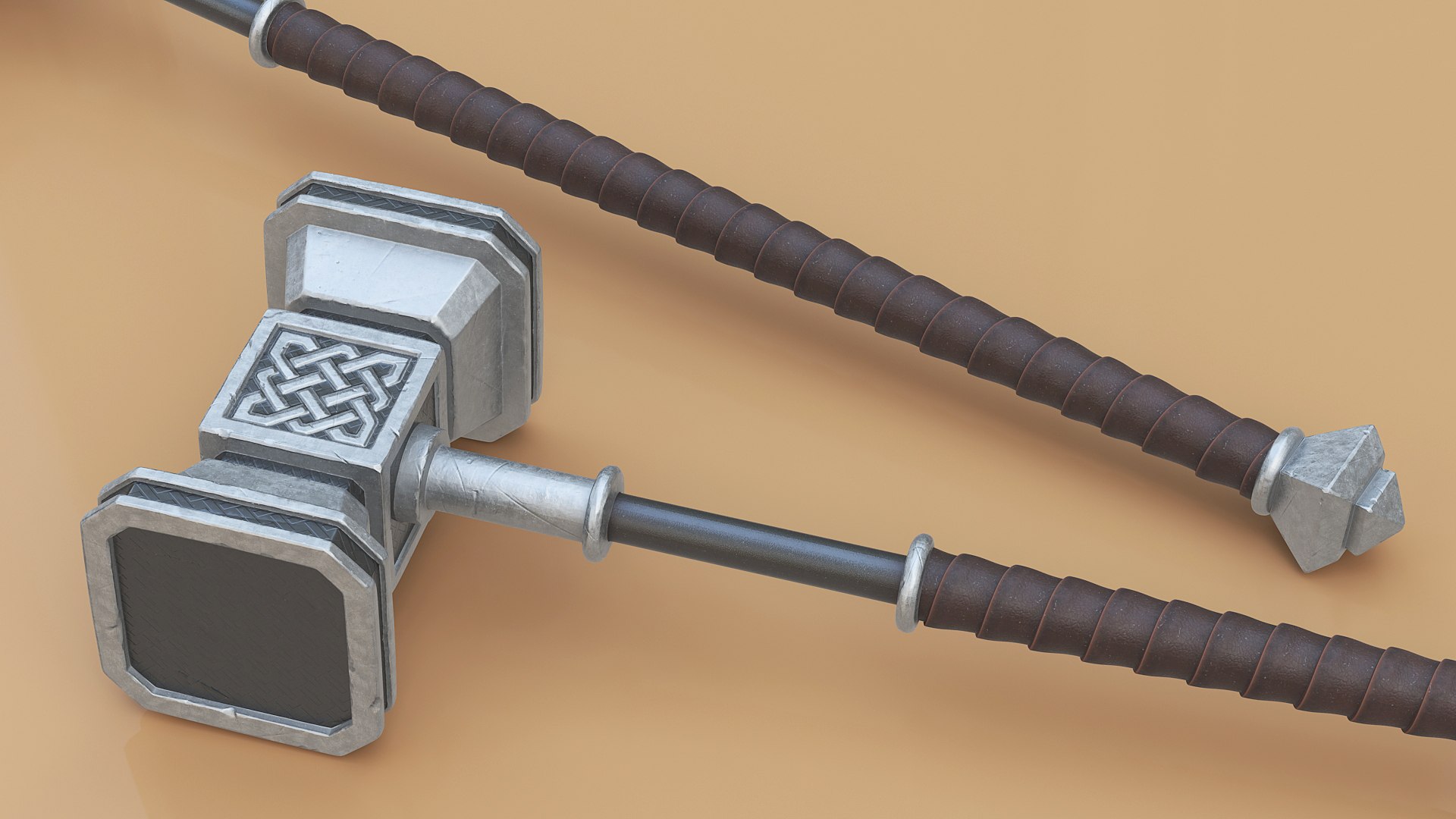 Steel Two Handed Battle Hammer 3D Model - TurboSquid 2391936