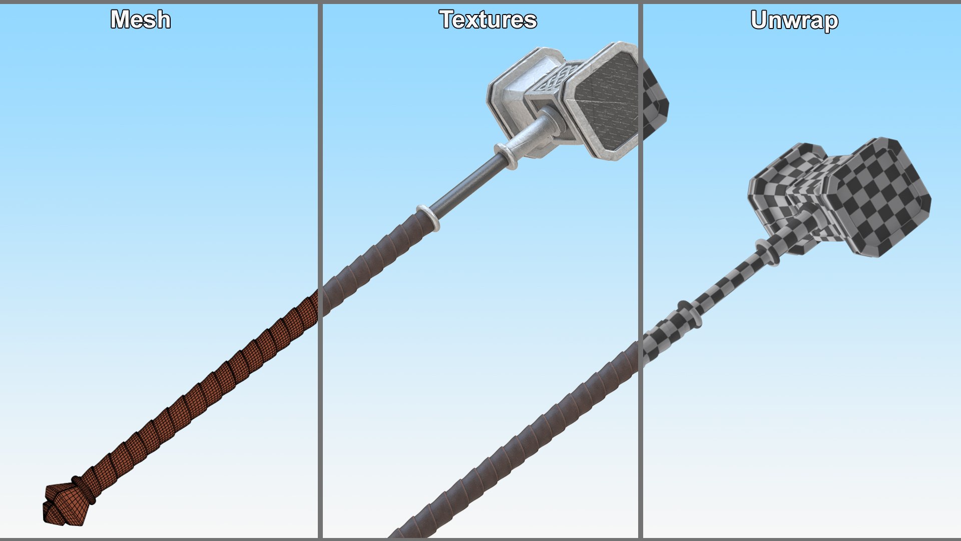Steel Two Handed Battle Hammer 3D Model - TurboSquid 2391936