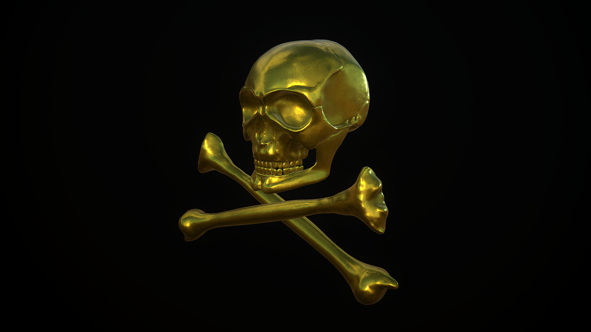 Gold skull model - TurboSquid 1690830