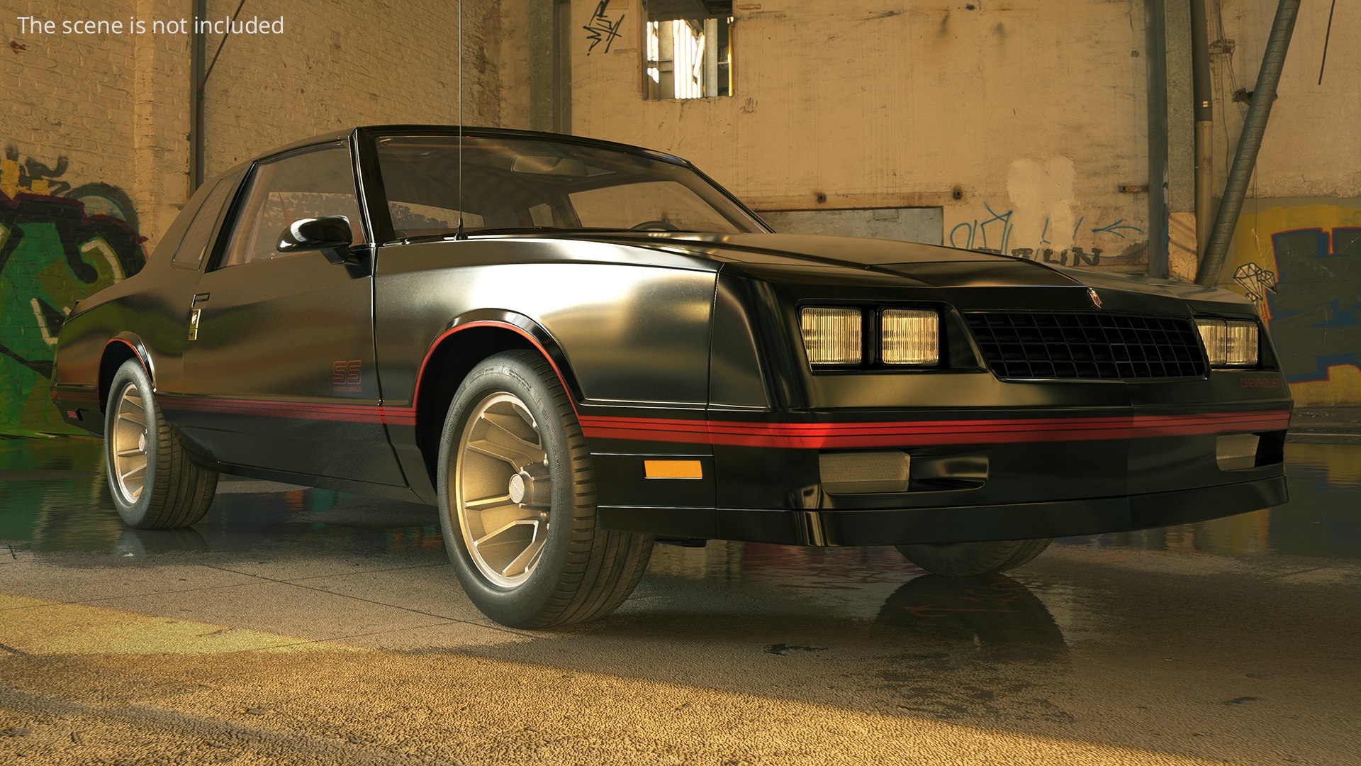 Chevrolet Monte Carlo SS Classic Coupe Black Rigged 3D Model ...