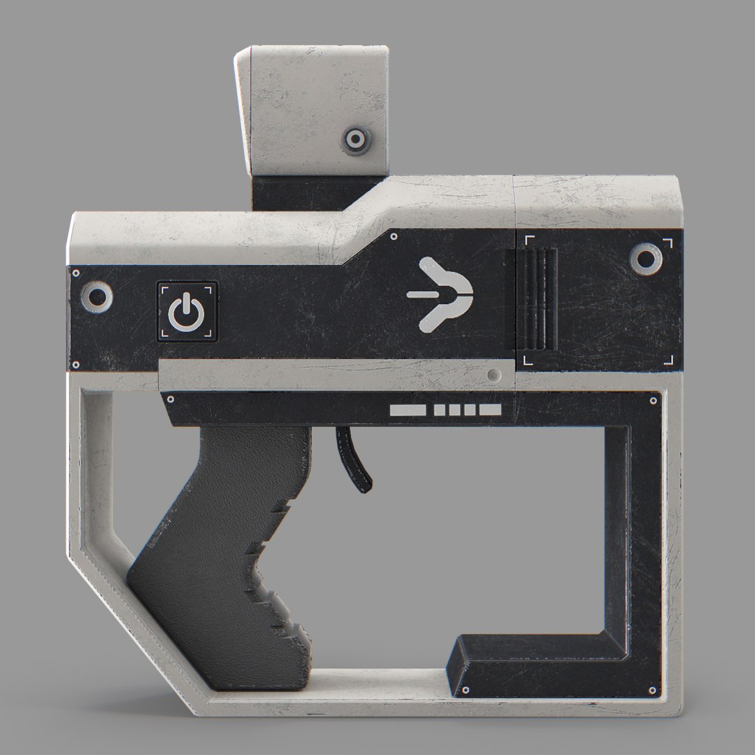 sci-fi gun 3d max