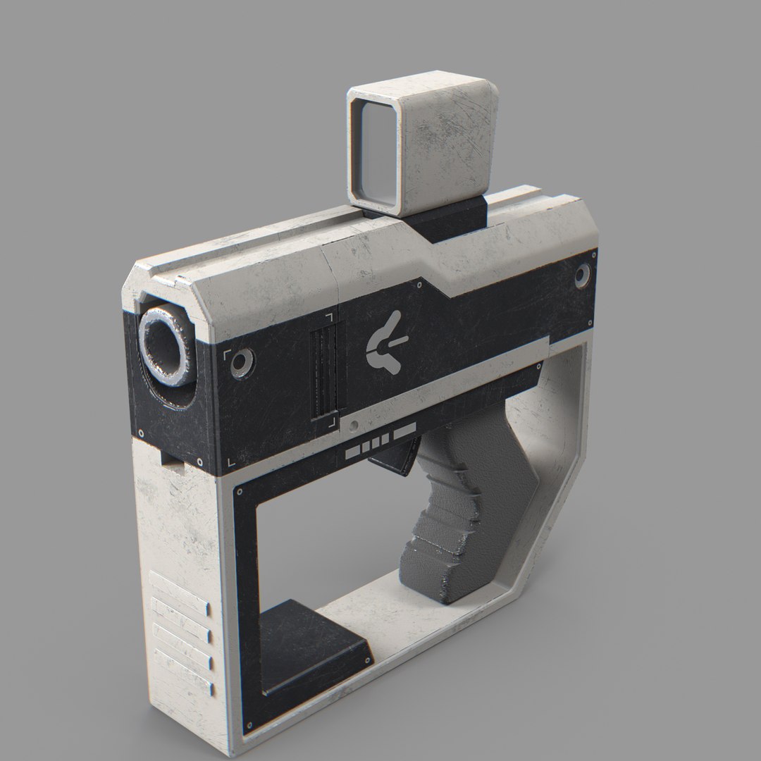 sci-fi gun 3d max