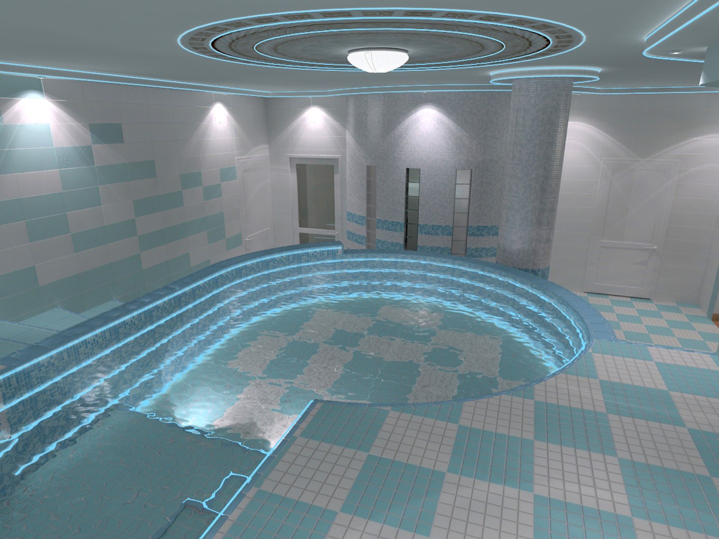 3d Model Pool Spa