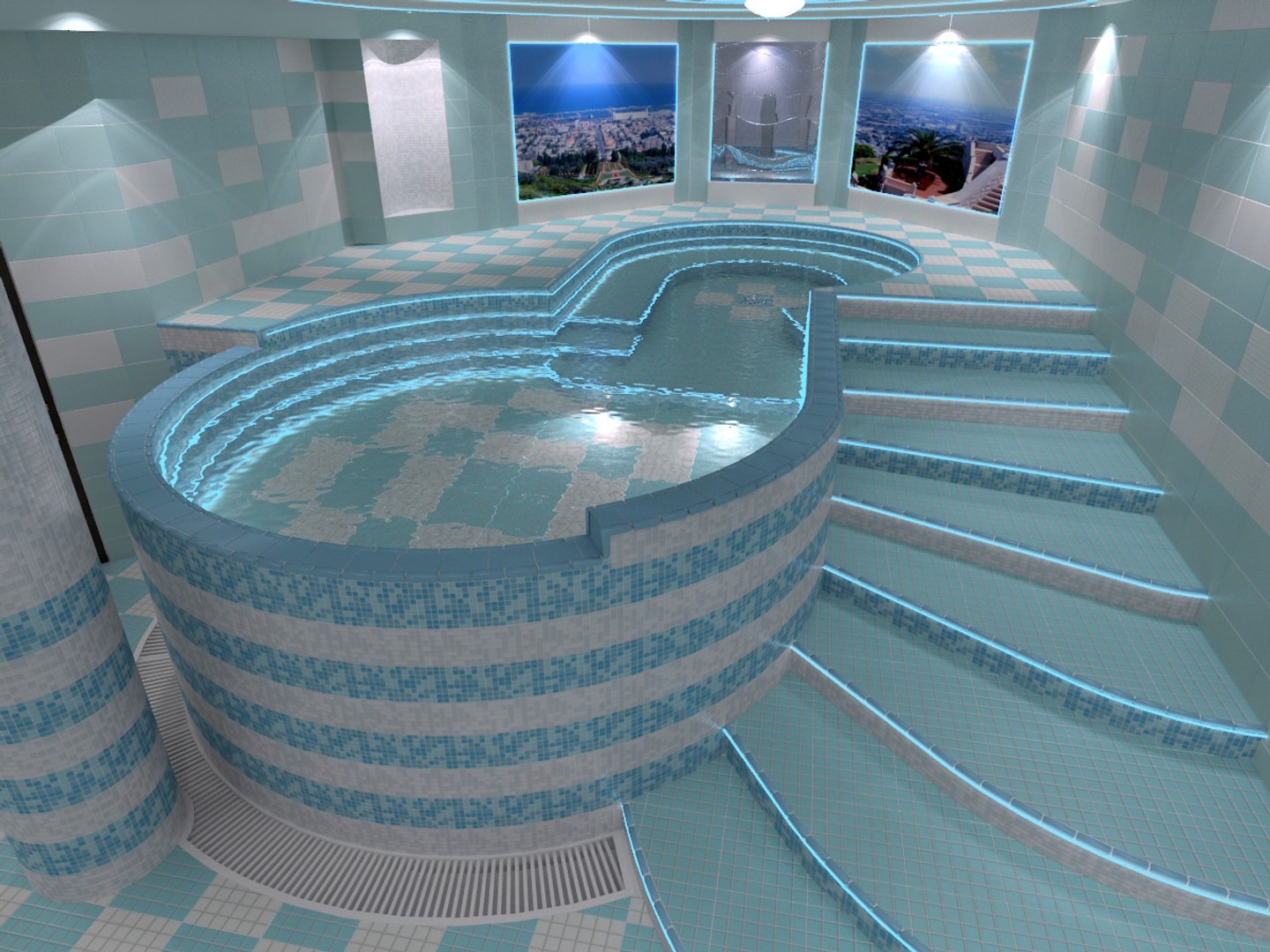 3d Model Pool Spa