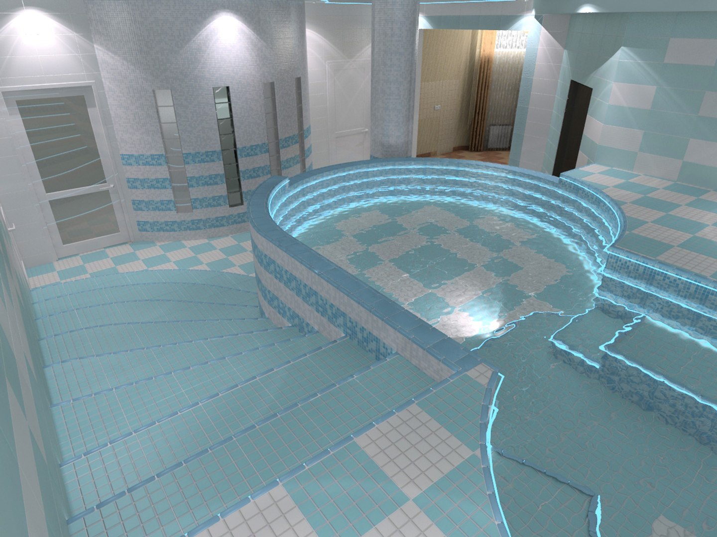 3d Model Pool Spa