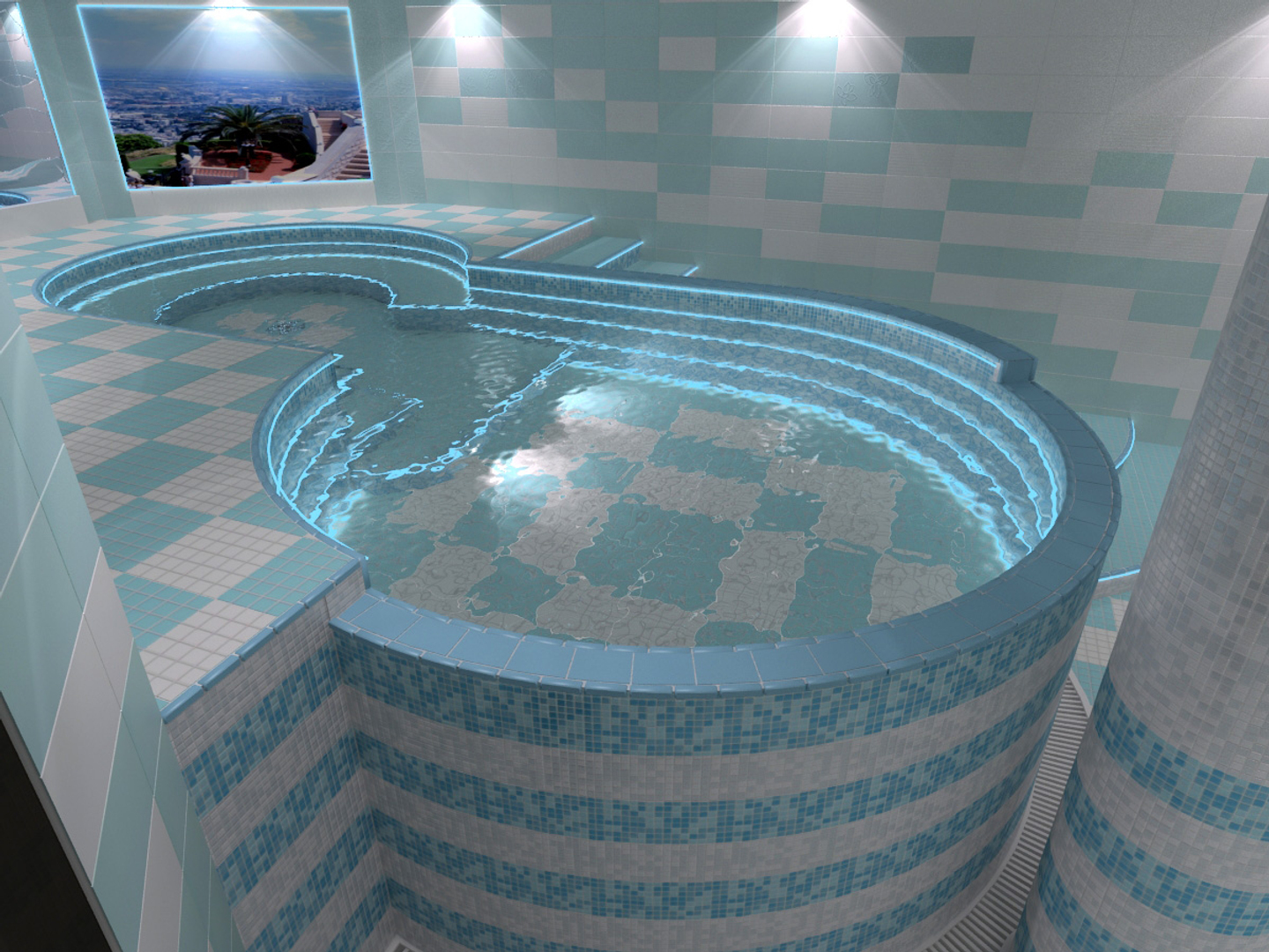 3d model pool spa