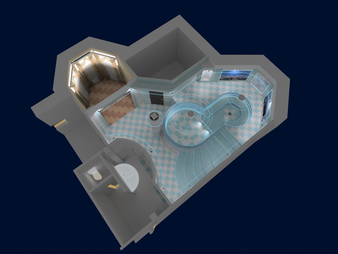 3d Model Pool Spa