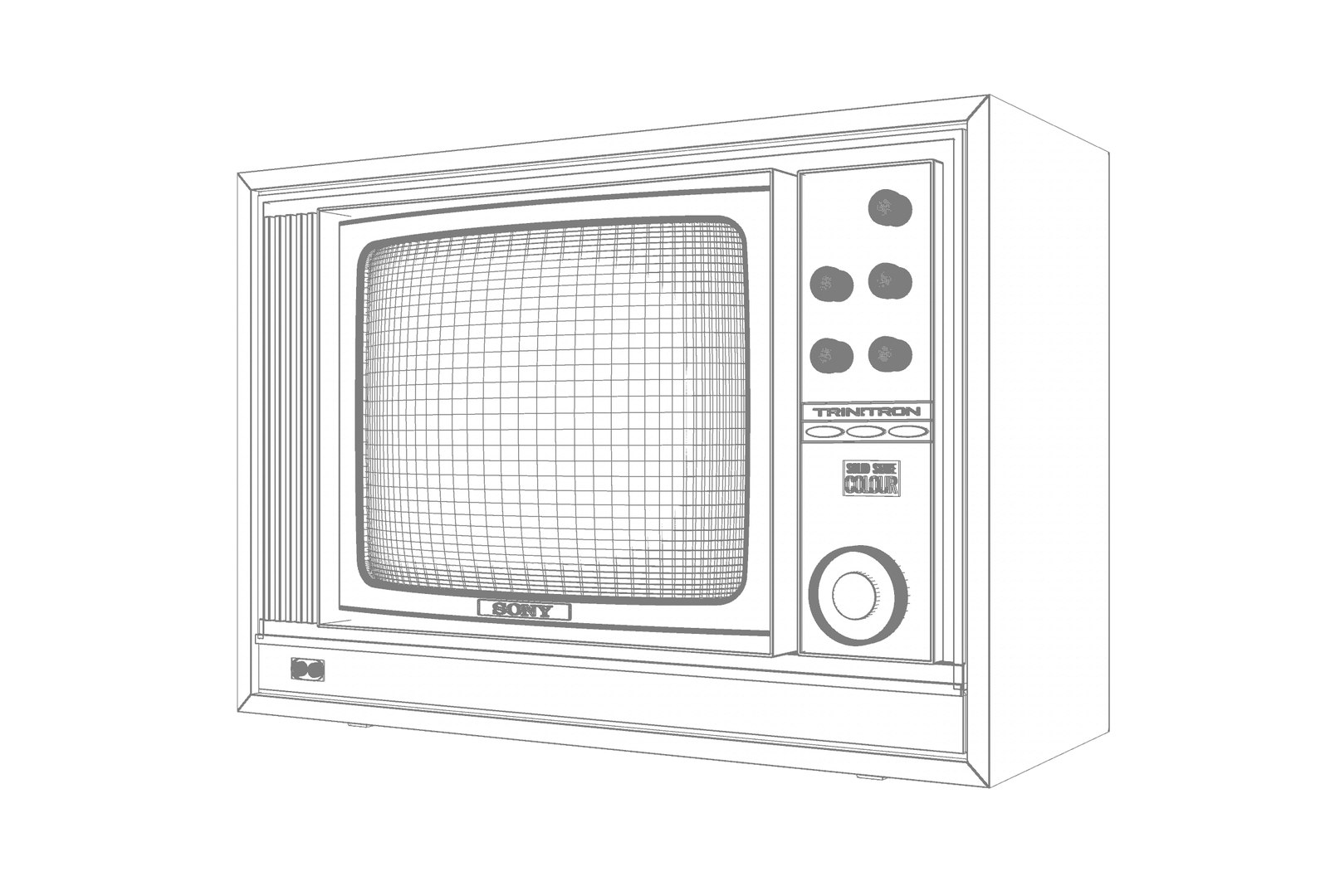 Vintage 80s Sony Trinitron Television 3D - TurboSquid 1960745