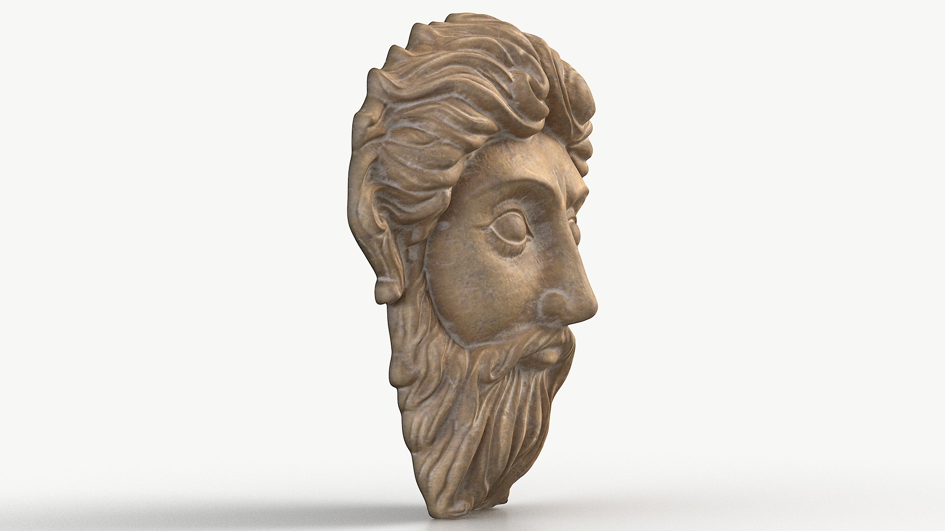 3D Greek God Face Relief 2 Textured - TurboSquid 2300535