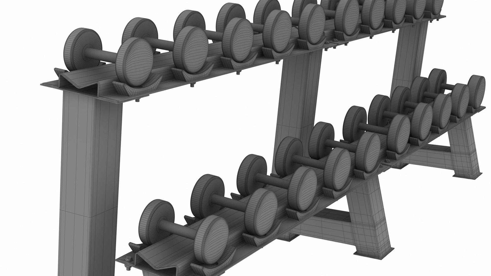 3D GYM Dumbbell Rack with Dumbbell Set 01 - TurboSquid 1827294