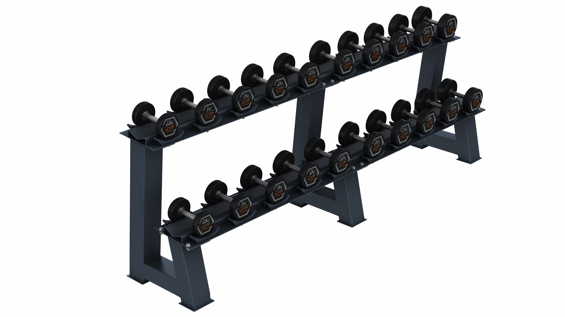 3D GYM Dumbbell Rack with Dumbbell Set 01 - TurboSquid 1827294